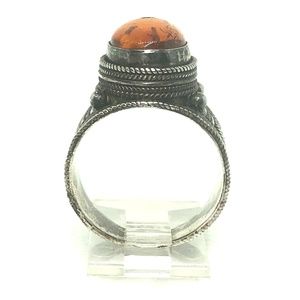 Vintage | Jewelry | Vintage Sterling Silver Nordic Amber Rope Ring ...